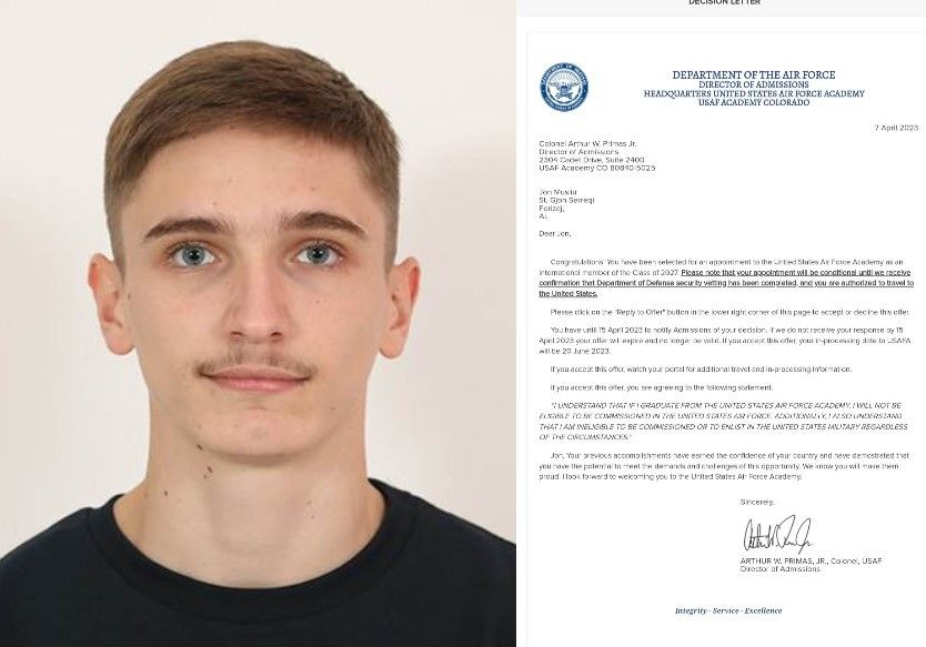 The atomist from Kosovo, Jon Musliu, is accepted to the US Air Force ...