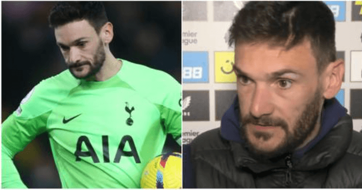 Hugo Lloris reacts to being substituted after the first half in the ...