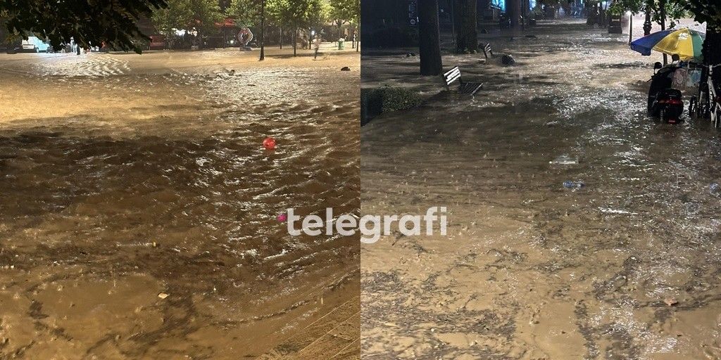 Stuhi dhe shi i rrëmbyeshëm në Pejë, rrugët shndërrohen në lumenj ...