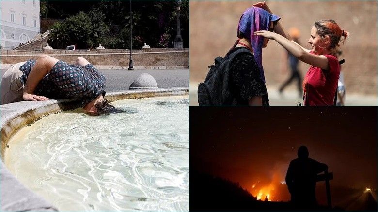 The heat wave in several countries of Europe, through photographs ...