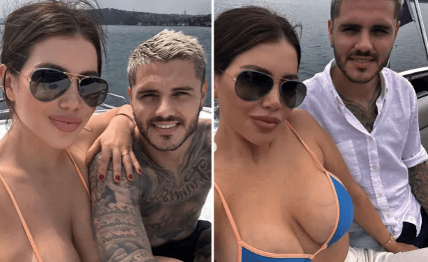 Wanda Nara looks attractive as she poses from the yacht alongside her ...