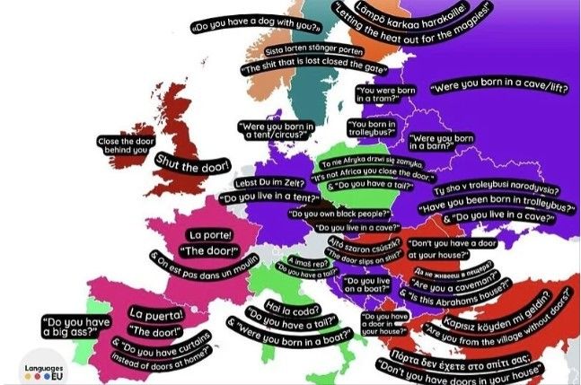 Harta interesante e Evropës, çfarë u thuhet në shtete të caktuara ...