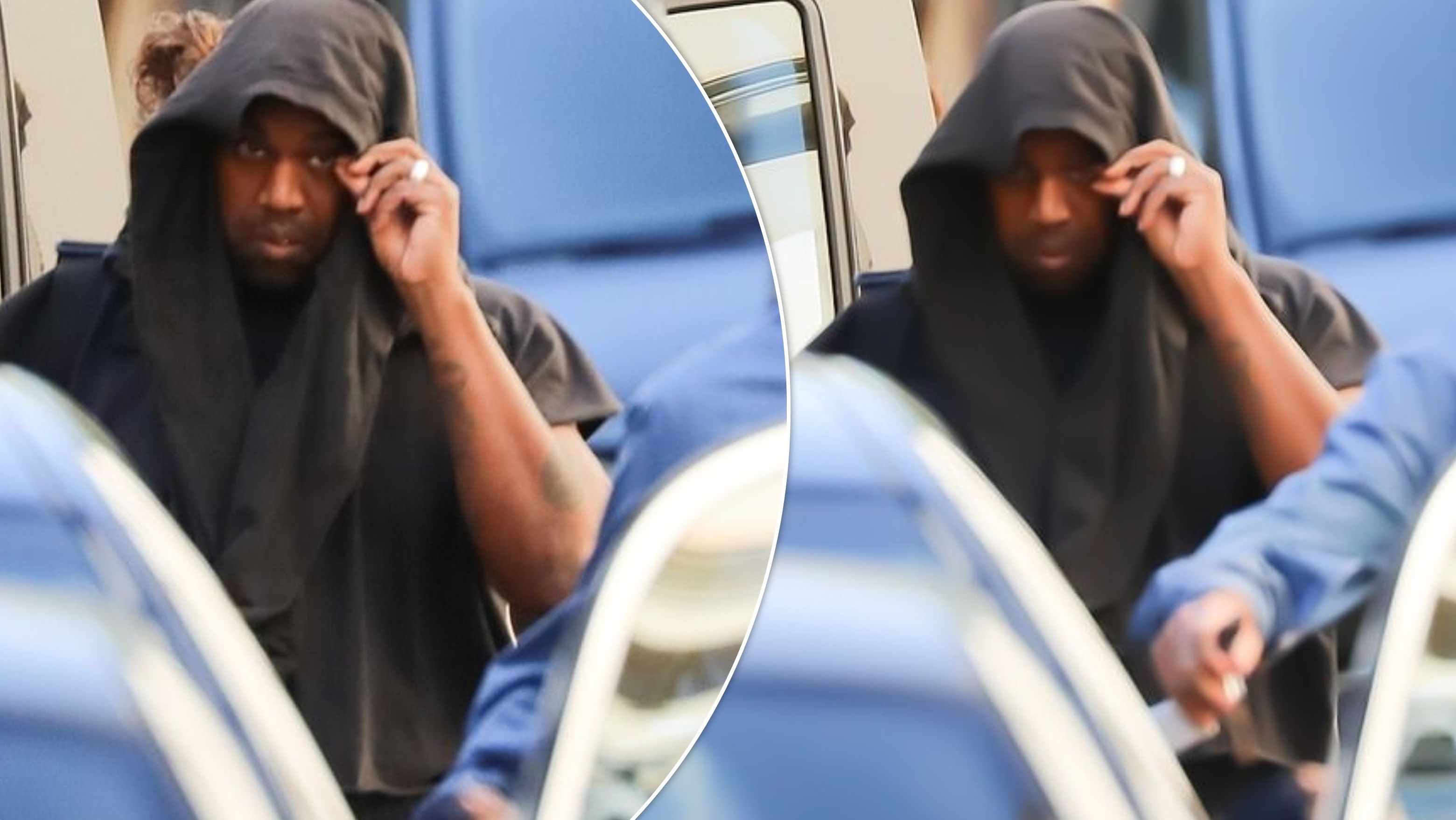 Kanye West tries to hide his face on the streets of Florence amid ...