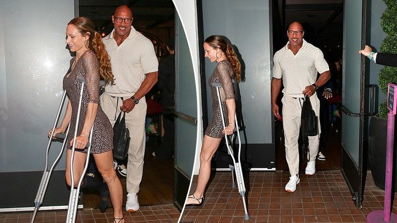 Dwayne Johnson tregohet xhentëlmen duke mbajtur çantën e gruas, ndërsa ...