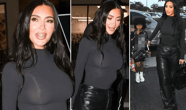 Kim Kardashian gets attention in the appearance in black during another ...