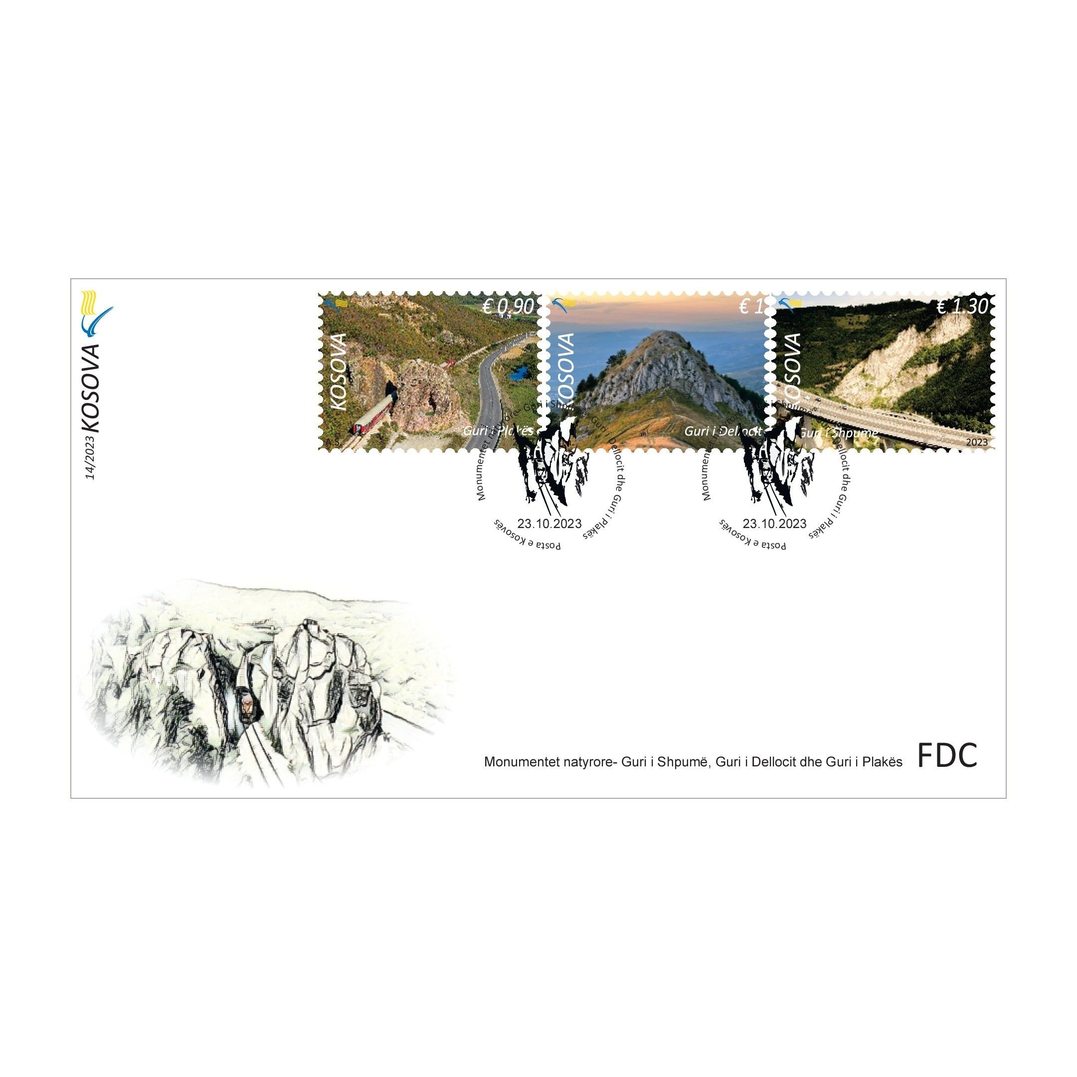 The Post of Kosovo issues postage stamps featuring Guri i Shpumu, Guri ...