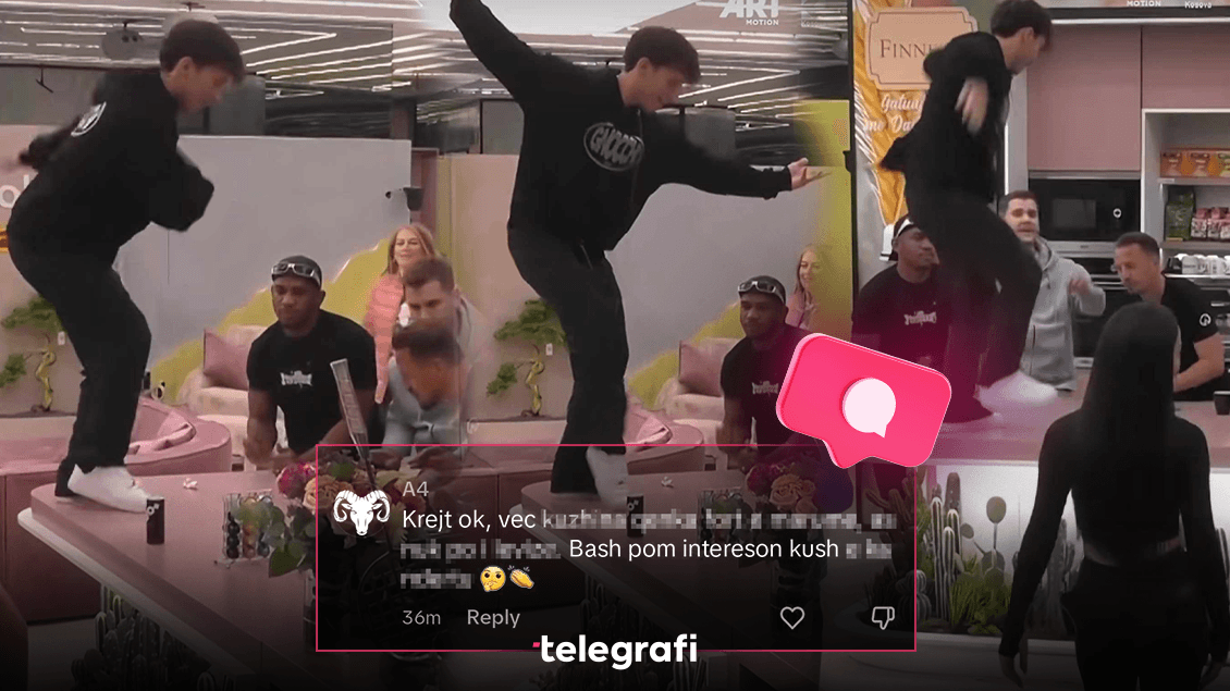 Blerando dances on the kitchen counter at BBVK, one of his followers ...