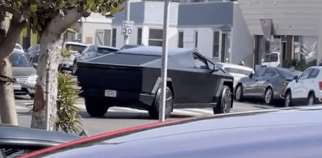 A matte black Cybertruck hit the streets of California ahead of its ...