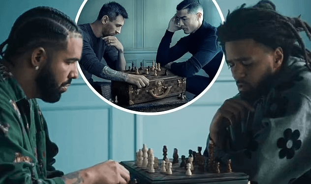 Drake and J. Cole recreate the iconic photo of Cristiano Ronaldo and ...
