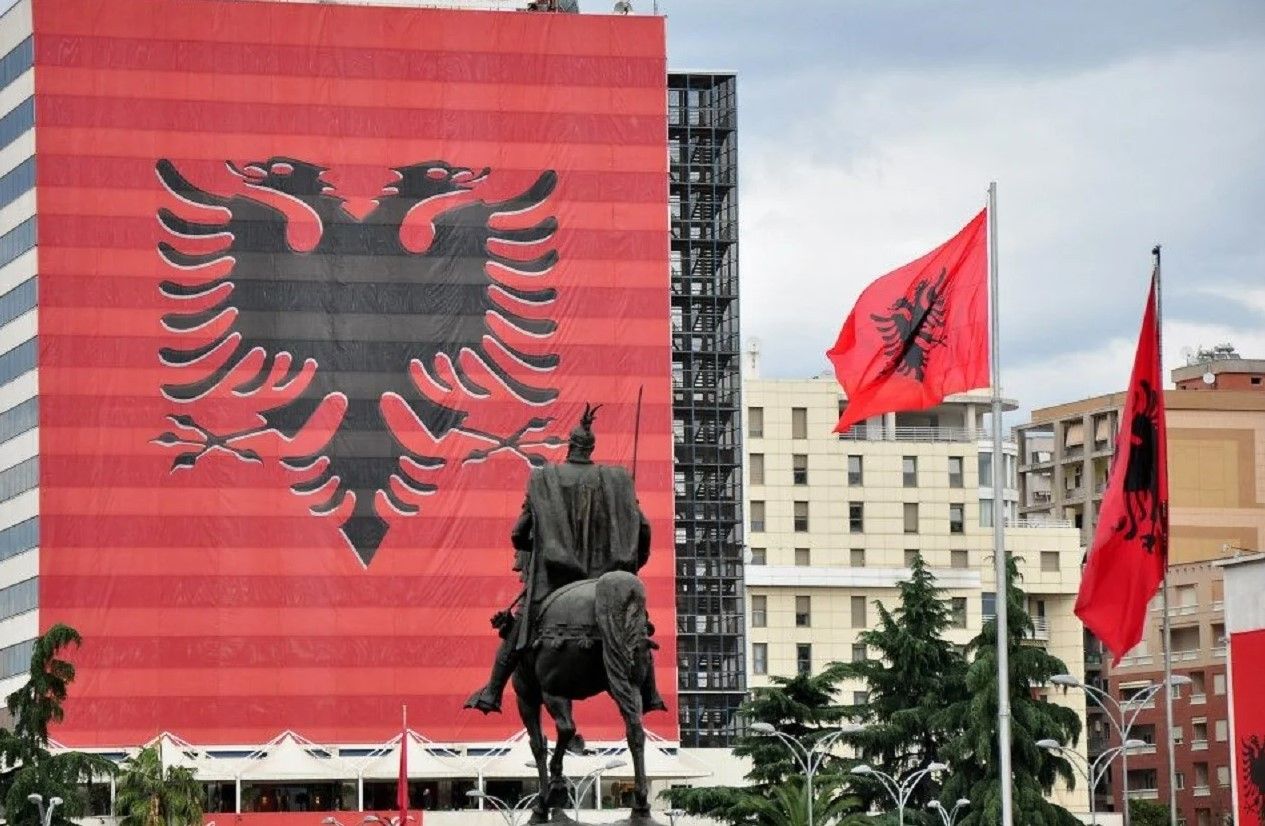 Red and black parade on November 28 in Tirana, details of the ...