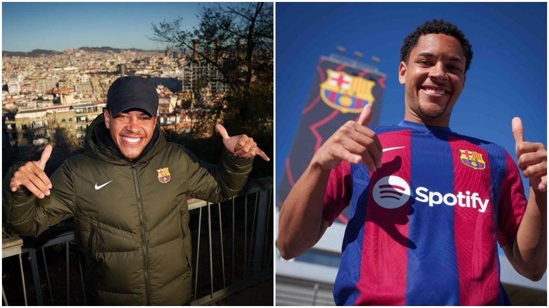 Vitor Roque arrives to complete the signing and choose his jersey ...