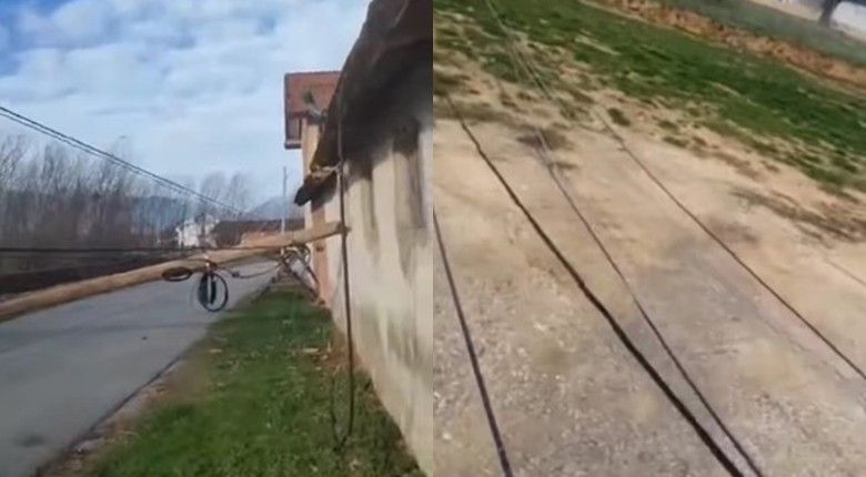 Erërat e forta rrëzojnë një shtyllë elektrike në Klinë – disa fshatra ...