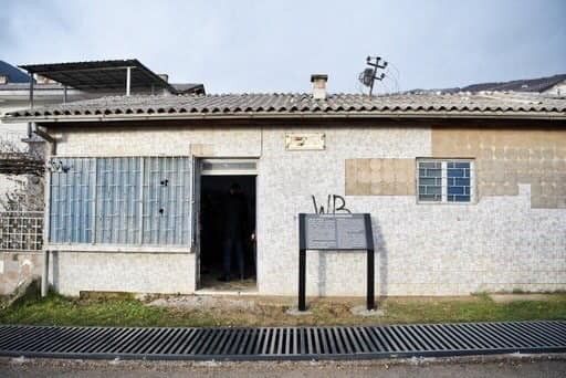 A commemorative plaque is placed on the 25th anniversary of the attack ...