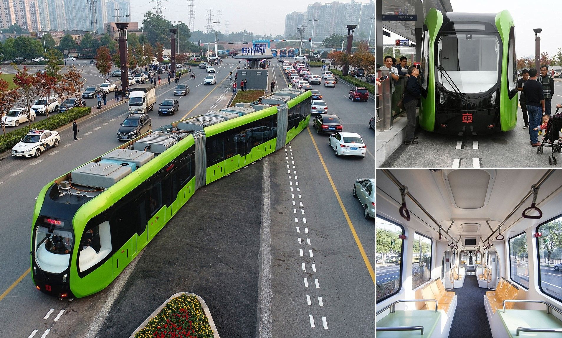 China has created the "smart train" that moves on roads without tracks ...
