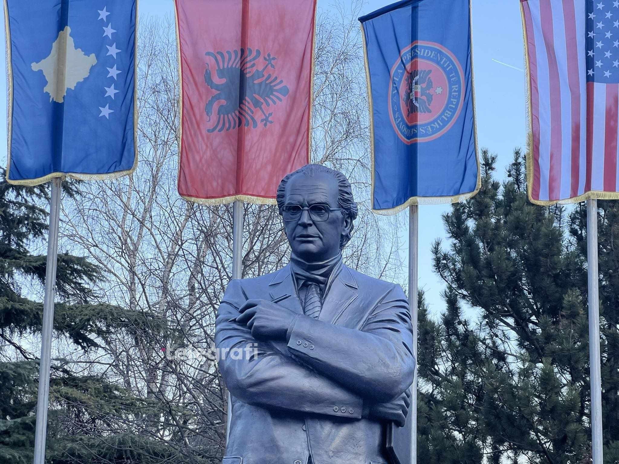 The statue of President Ibrahim Rugova is unveiled in Peja, Abdzhiku ...