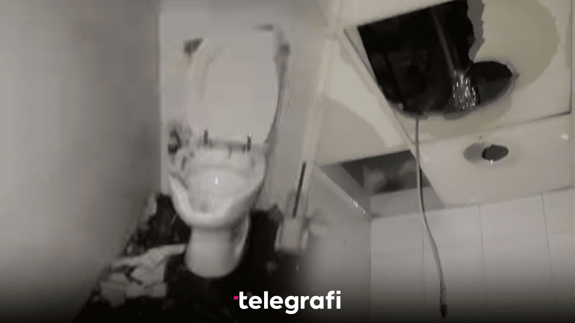 The ceiling falls in one of the toilets of the former Renaissance ...