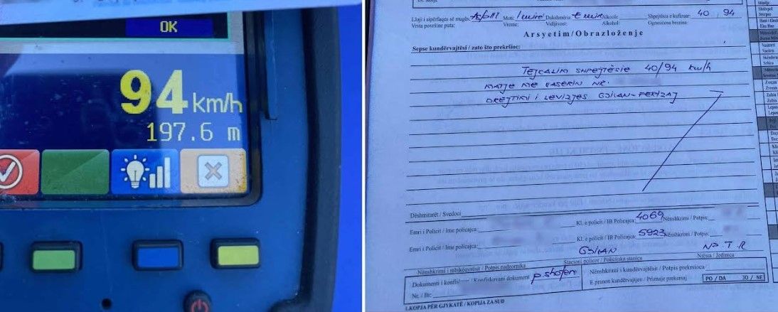 Ishte 40 km/h - voziti 94, Polica dënon drejtuesin e automjetit në ...