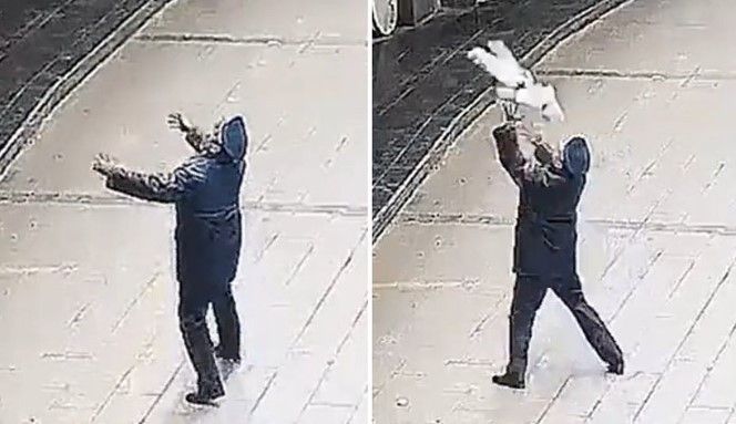 Chinese policeman catches a child who was falling from a building ...