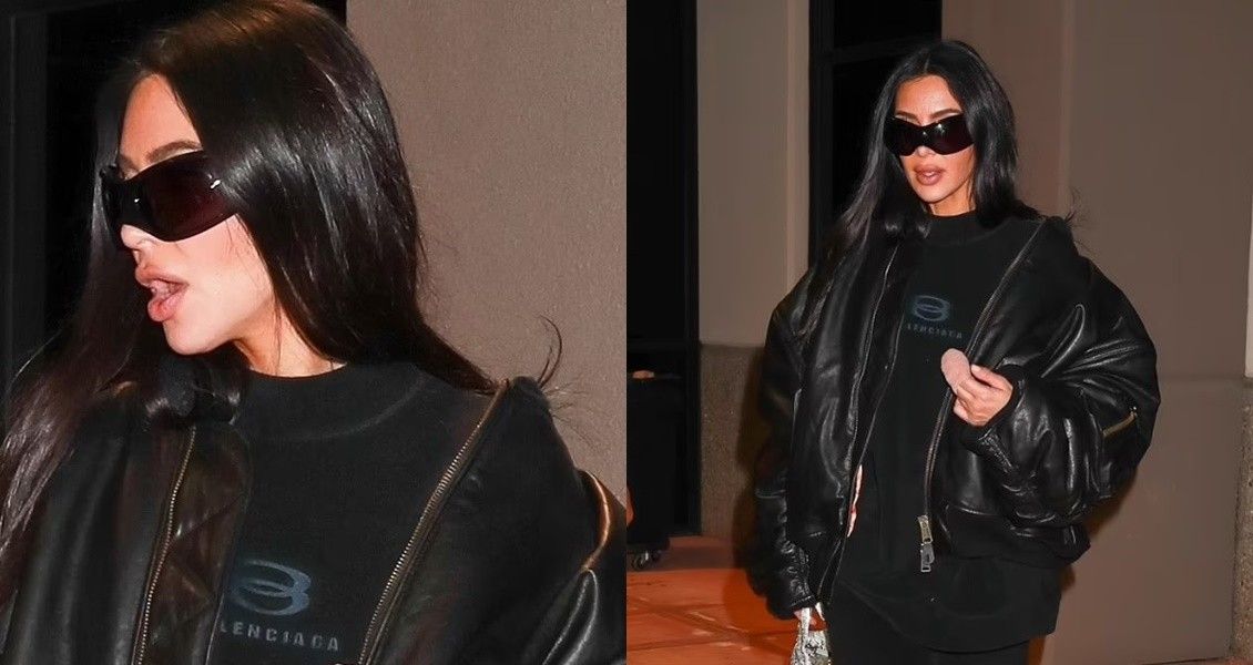 Kim Kardashian looks fantastic in black as she supports son Saint at ...