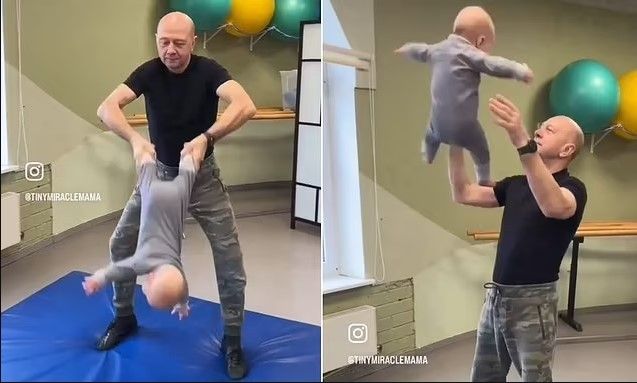 The father does acrobatics with the baby, doctors warn that such ...
