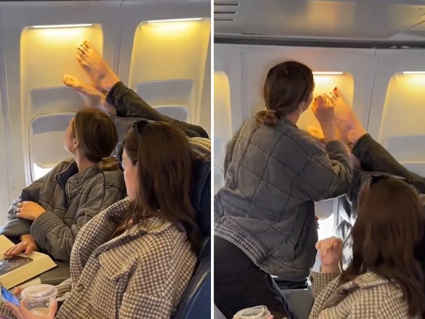 Cirk në një aeroplan: Vajza ia ngjyros thonjtë pasagjerit arrogant ...