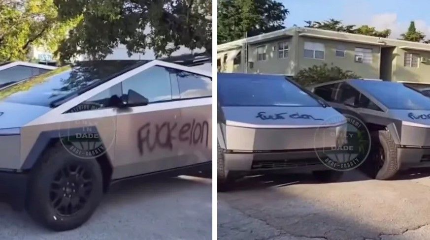 Tesla Cybertrucks were vandalized in Florida - "several selected ...