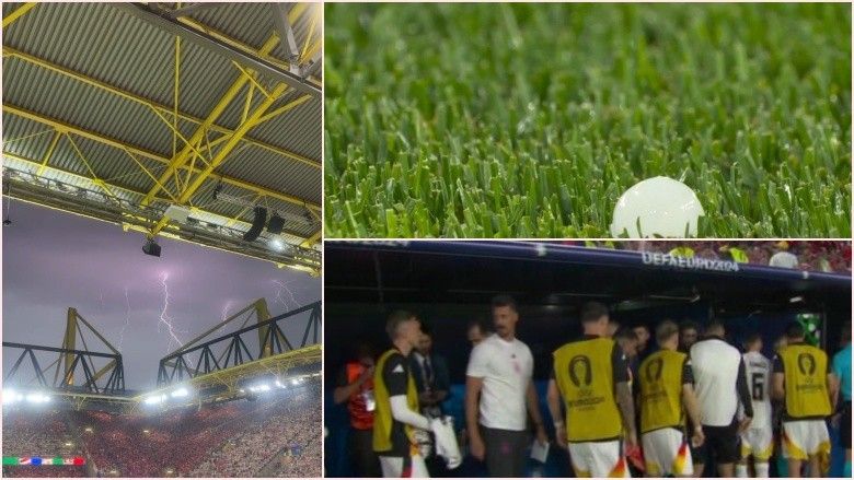 The Germany - Denmark match is interrupted: Rain, hail and lightning ...