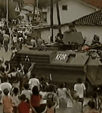 What did Clinton, Albright and Rugova say after the liberation of ...