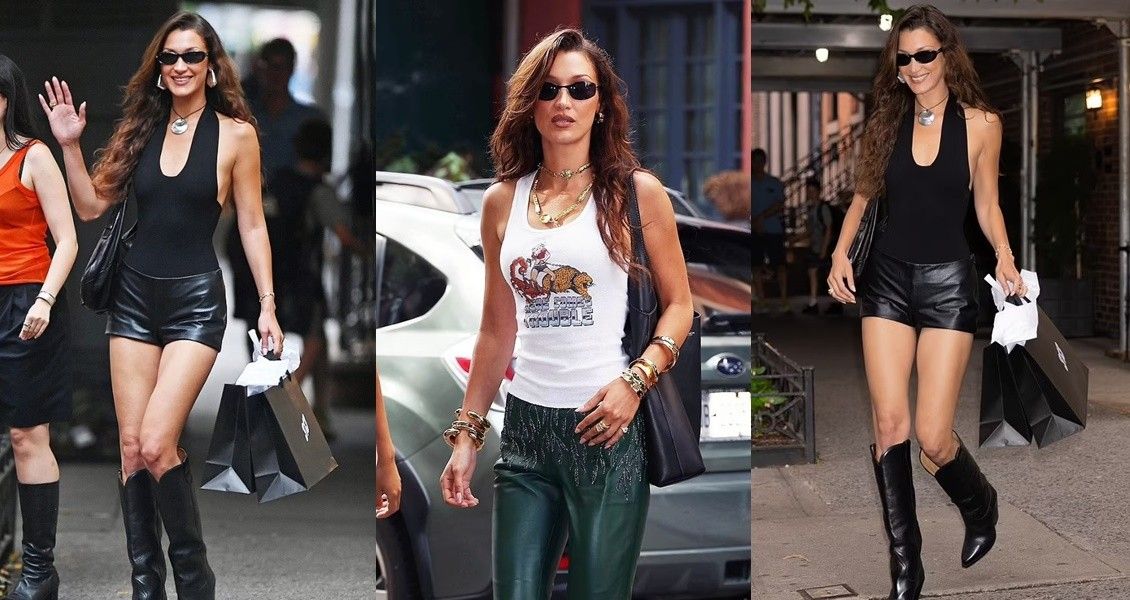 Bella Hadid shows off her supermodel figure as she shines in a stylish ...