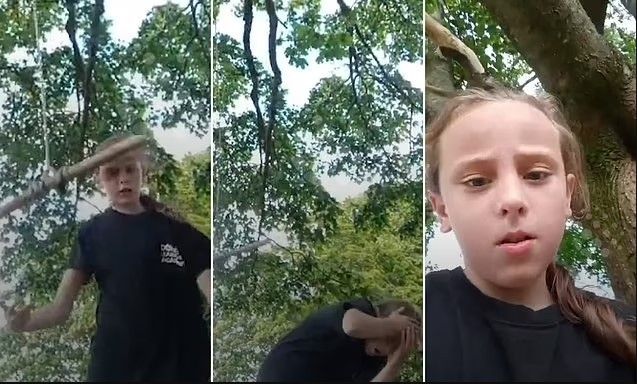 The 11-year-old British girl who went viral with the stick with a rope ...