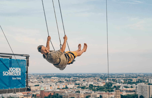 Berlin is offering a new attraction - a swing 120 meters above the ...