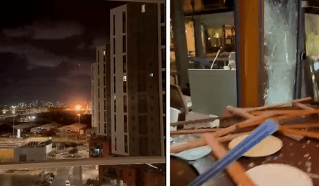 Footage from Tel Aviv shows the moment of the explosion during the ...