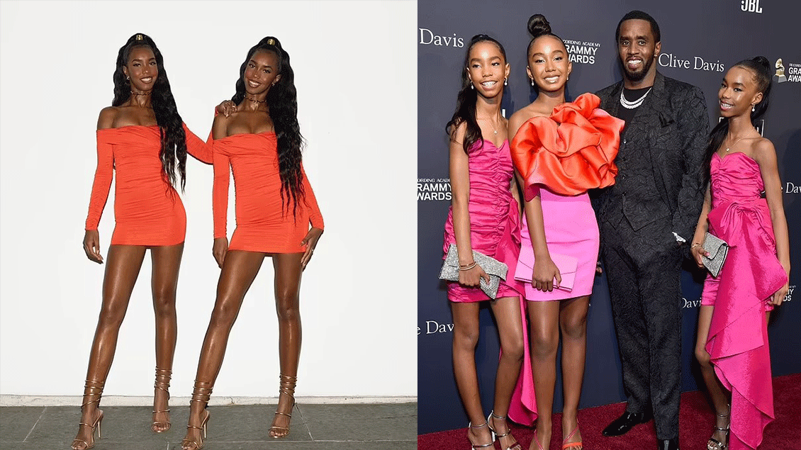 Diddy's twin daughters celebrate homecoming from college while their ...