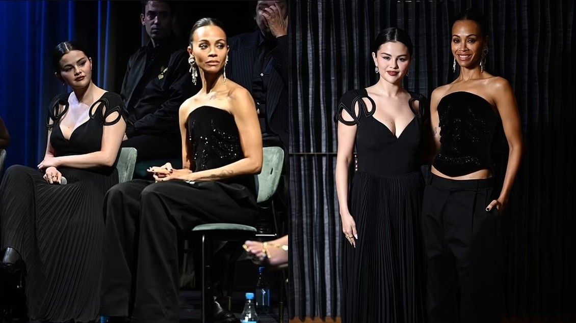 Selena Gomez dhe Zoe Saldana vishen në të zeza për shfaqjen e “Emilia ...