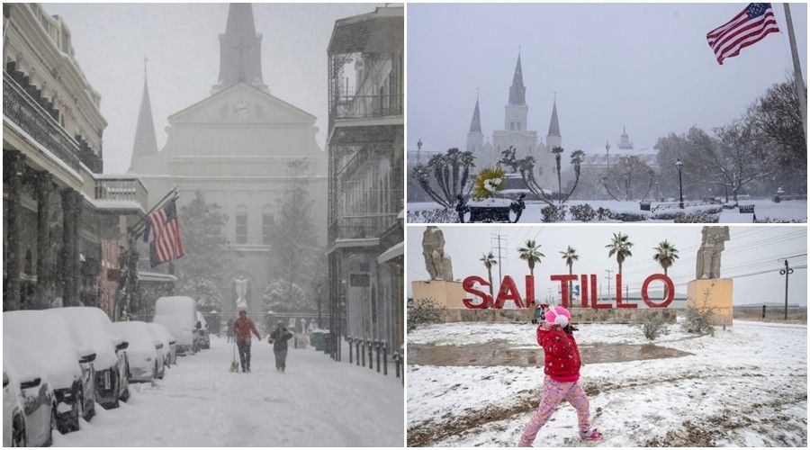 Skena të rralla nga Florida - stuhi dëbore mbuloi parajsën tropikale ...