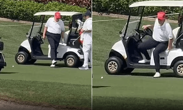 What's wrong with Trump's feet? Footage of the president dragging his ...
