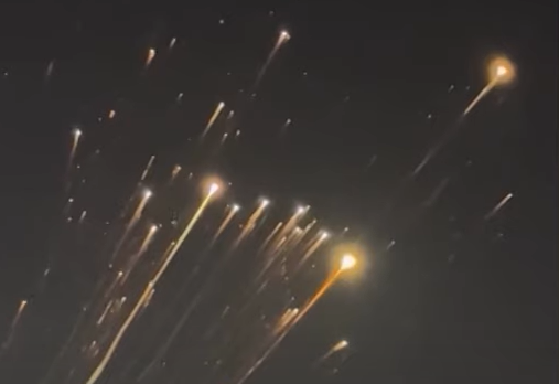 SpaceX rocket explodes during flight, sky lit up by burning parts ...