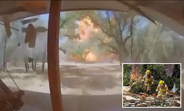 A house explodes in Texas, the owners miraculously escape - security cameras record everything ...