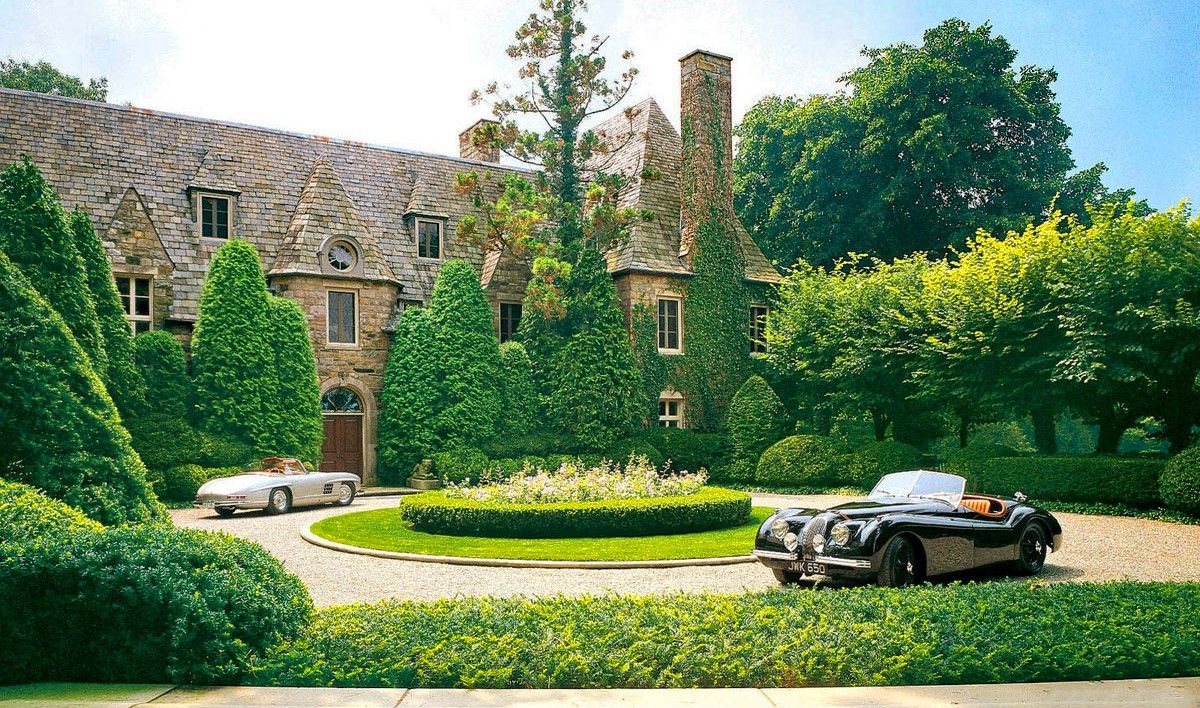 Brenda pallatit të gurit të stilit Norman të Ralph Lauren-it në Bedford ...