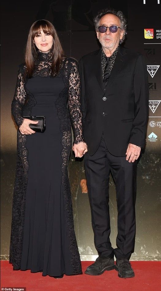 Monica Bellucci dazzles in Taormina in a black lace dress, alongside ...
