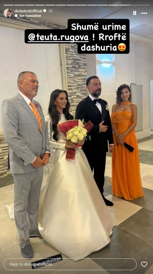 Diola Dosti and Eroll Belegu stand out at Teuta Rugova's wedding with ...