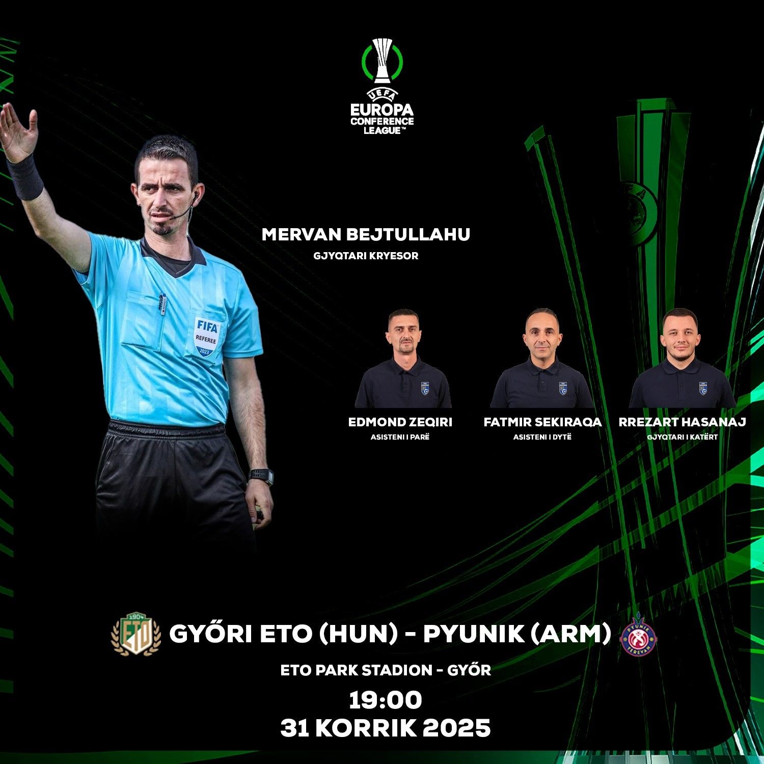 Genc Nuza dhe Mervan Bejtullahu delegohen gjyqtarët kryesor në Ligën e ...